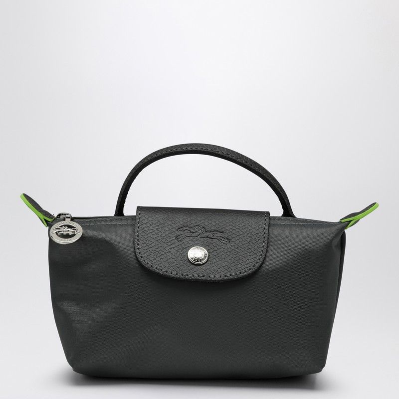 Longchamp Longchamp Le Pliage Graphite-Coloured Clutch Bag | Grailed