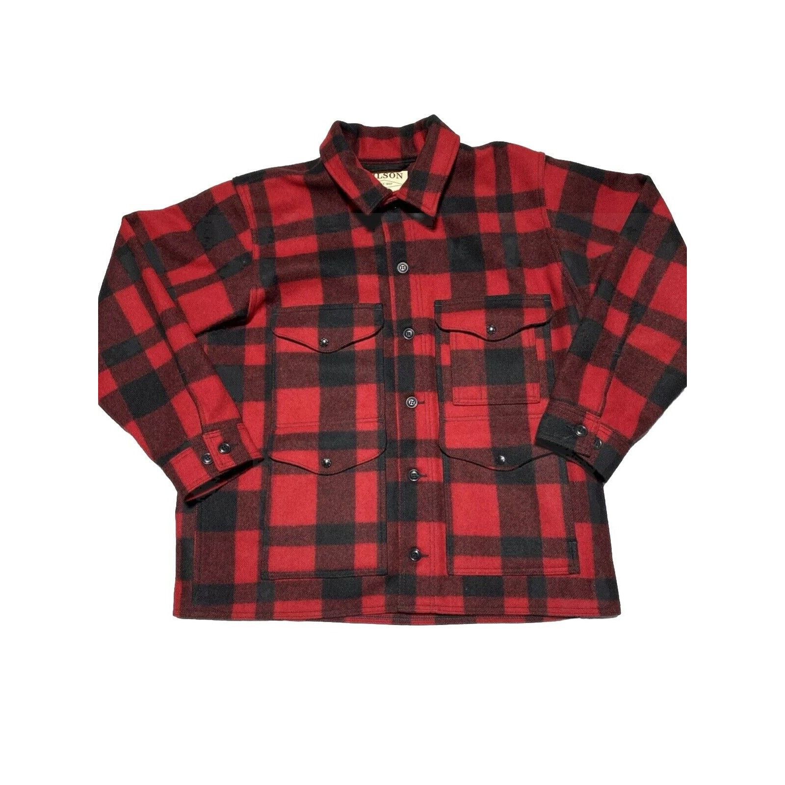 Filson Filson Jacket Men Extra Large Red Black Mackinaw Cruiser New ...