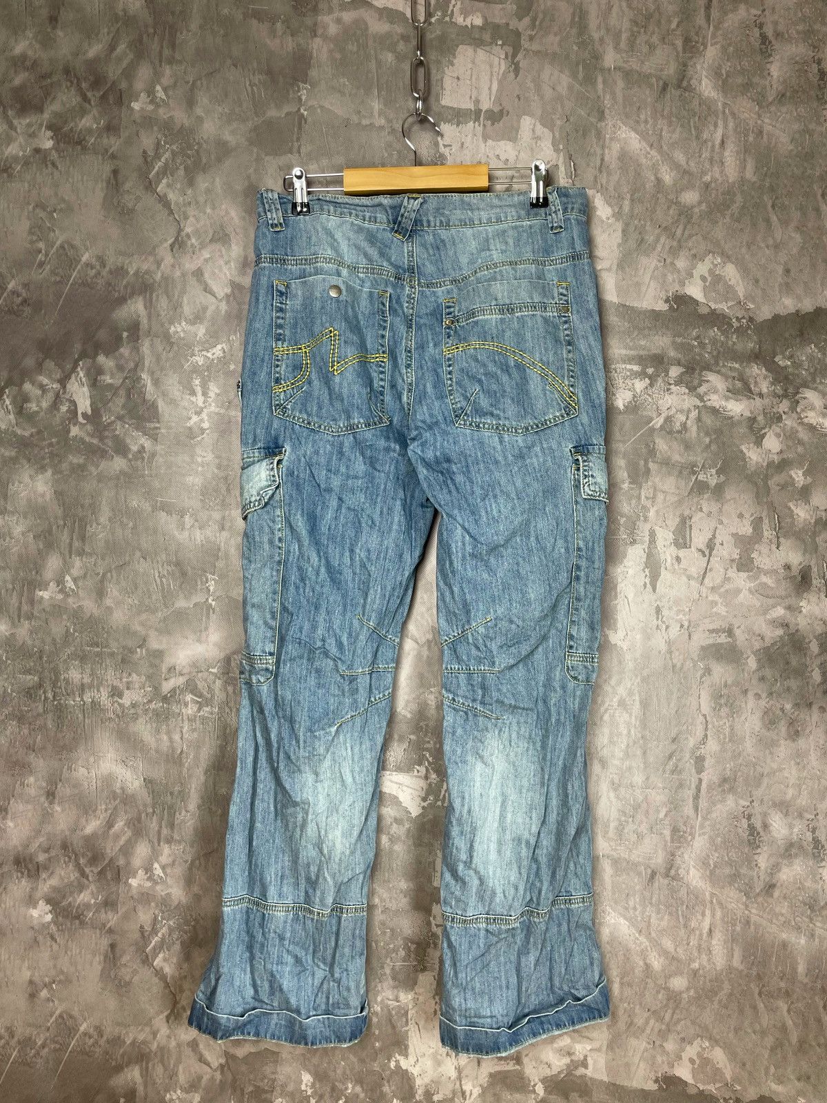 Vintage Sandblast Monster Cargo Denim Baggy Washed Denim Jeans | Grailed