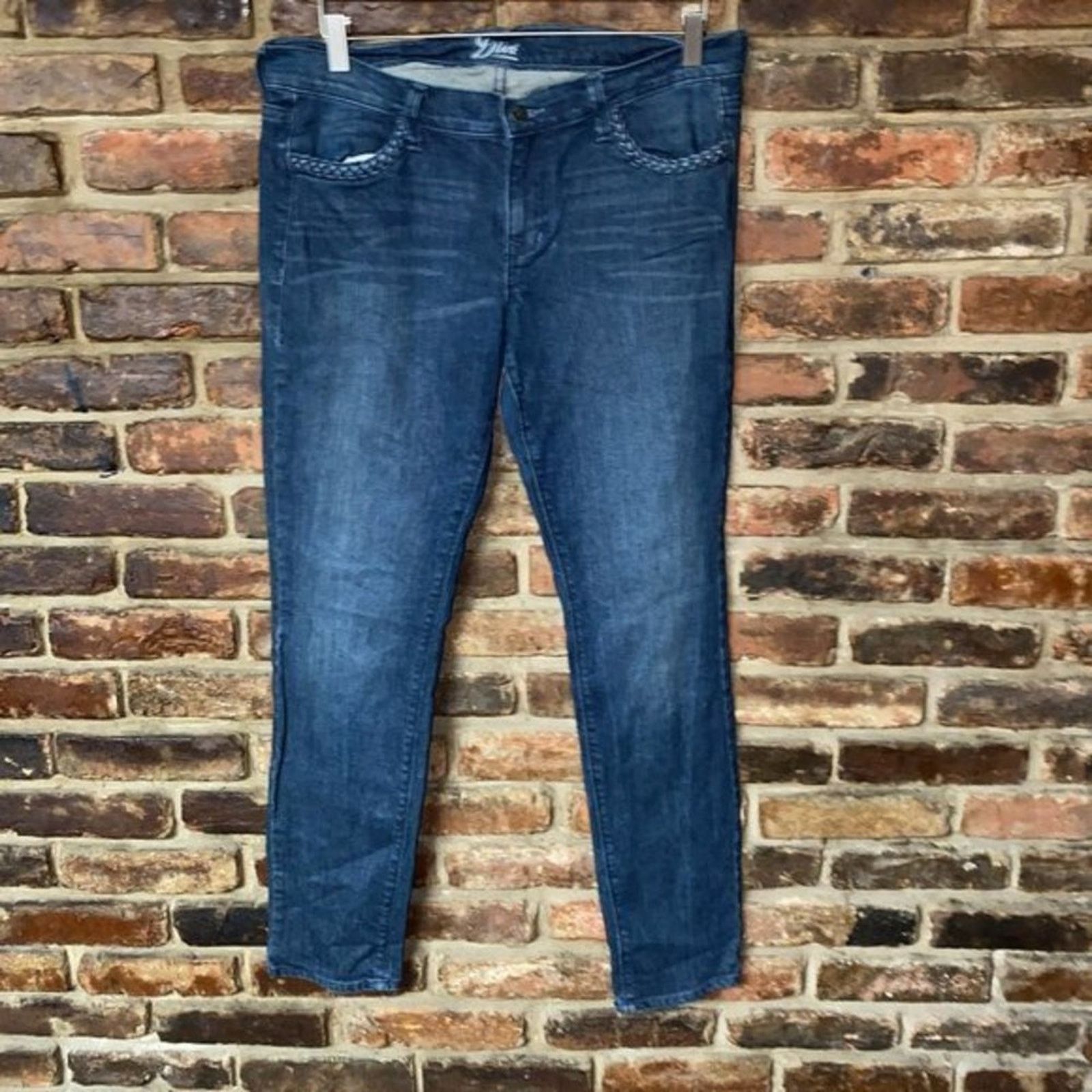 Old Navy Old Navy Diva Dark Wash Denim Blue Braided Skinny Jeans 10 ...