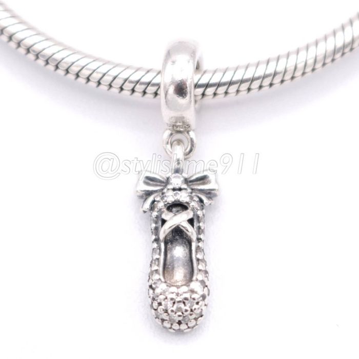pandora Pandora Ballet Slipper Dangle Charm with Clear Zirconia | Grailed