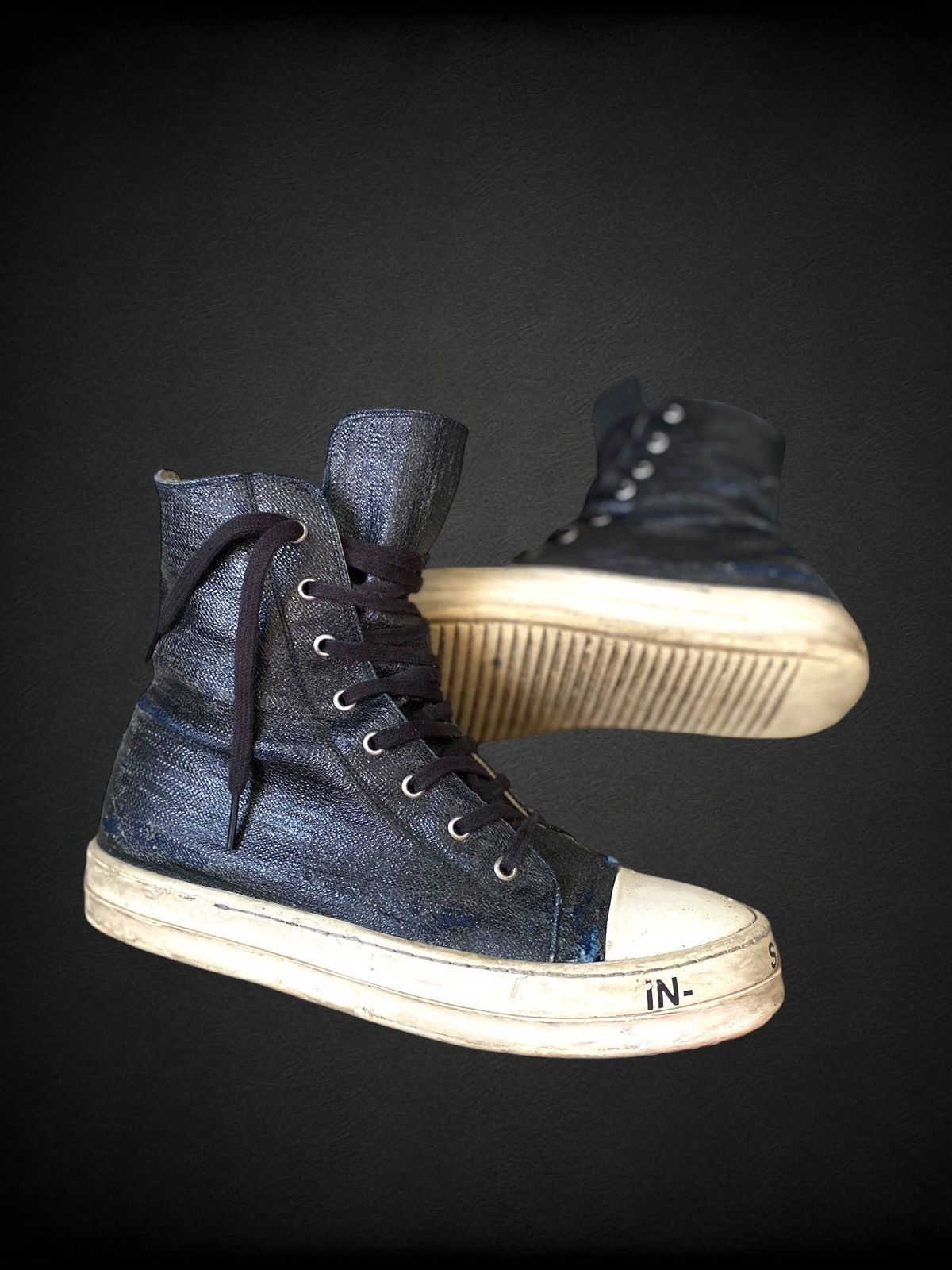 Rick Owens × Rick Owens Drkshdw Subhuman waxed ramones high | Grailed