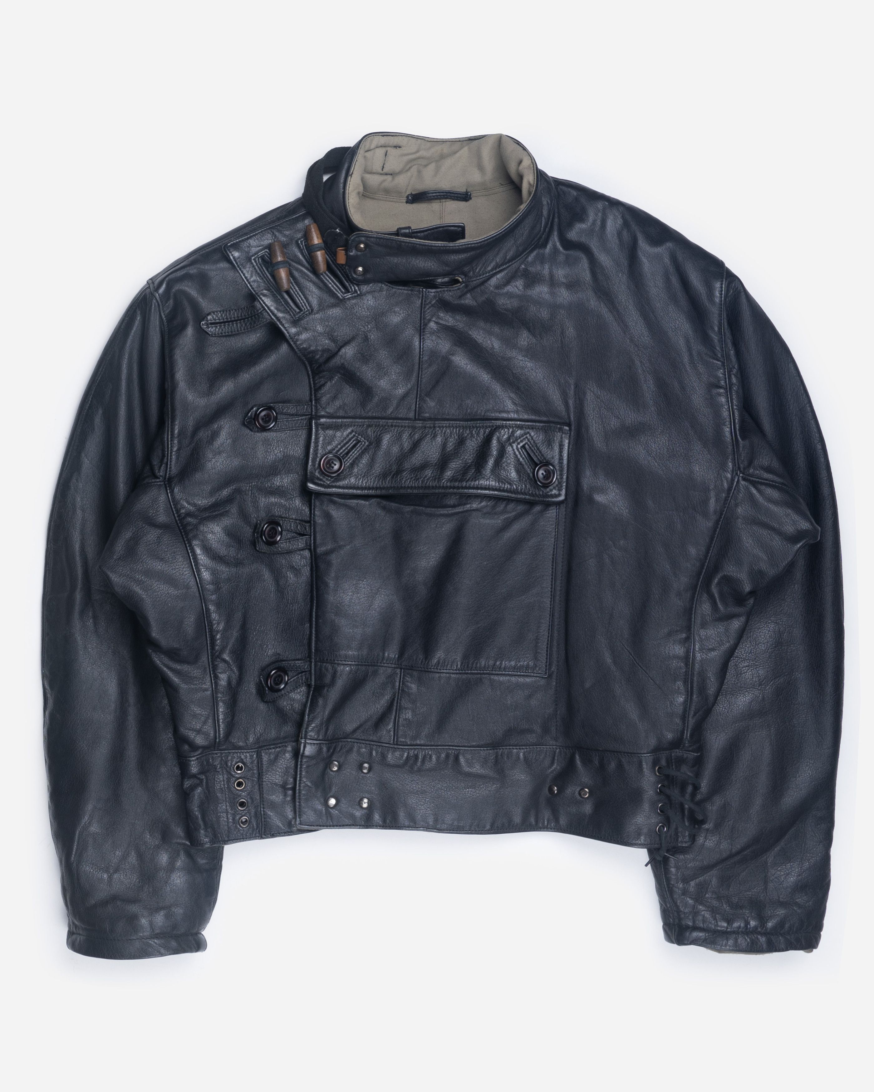 Vintage Swedish Army Leather Pocket Motorcycle Jacket | Grailed