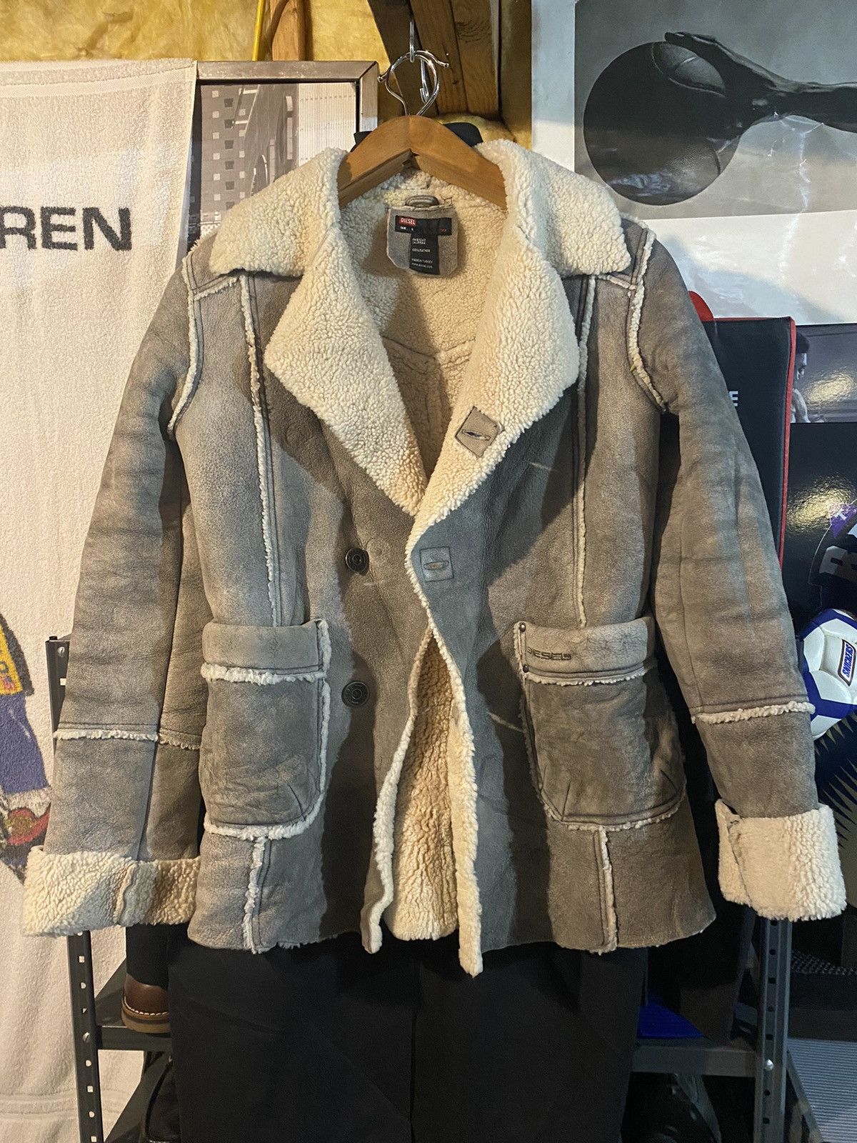 Diesel × Vintage Insane Genuine Shearling Jacket | Grailed