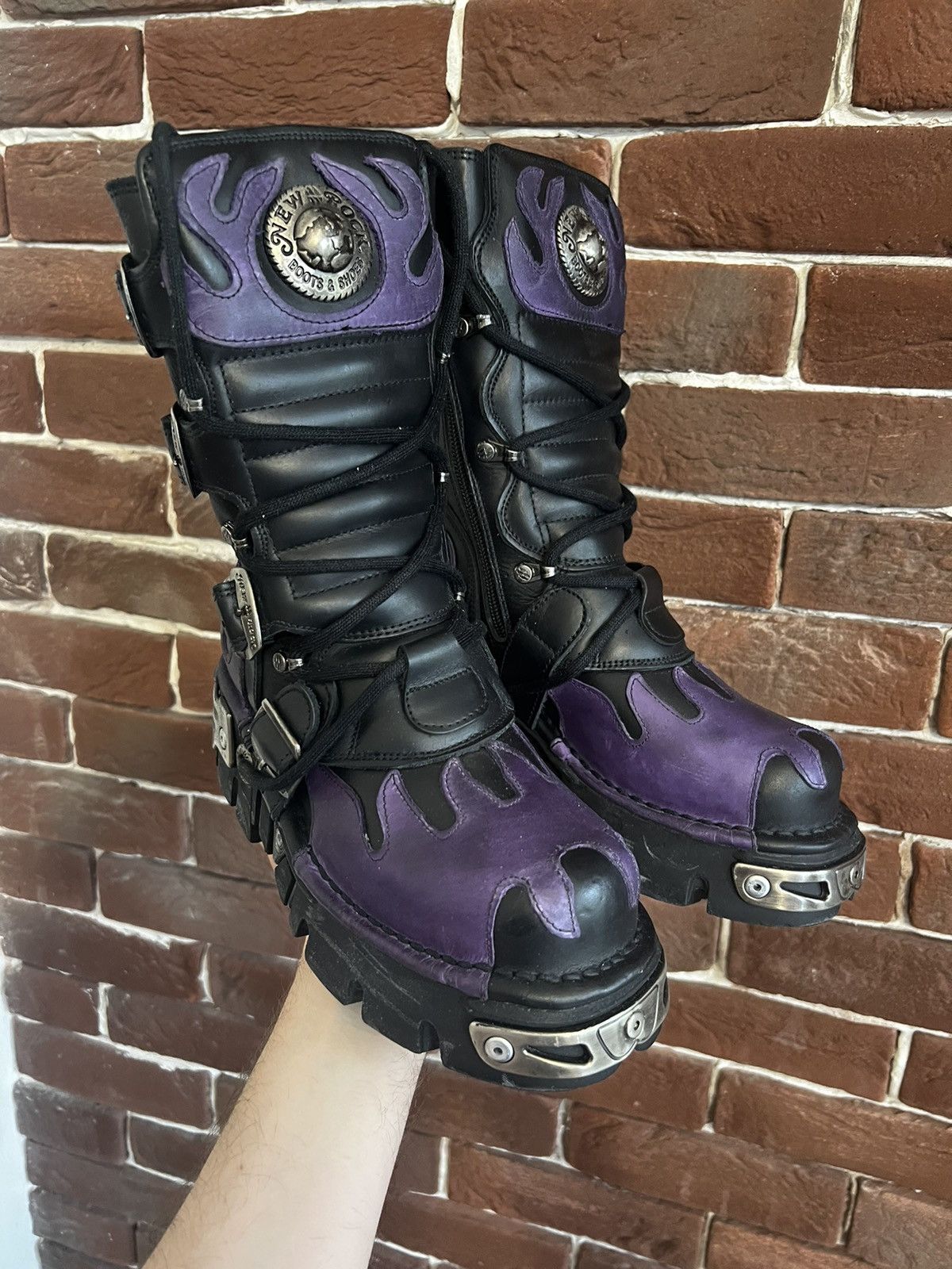 Avant Garde × New Rock × Vintage New Rock Flames 00s Boots Avant Garde ...