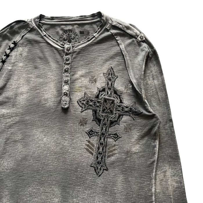 Vintage Affliction Cross Wing Grunge Cyber Y2K Style Long Sleeve | Grailed