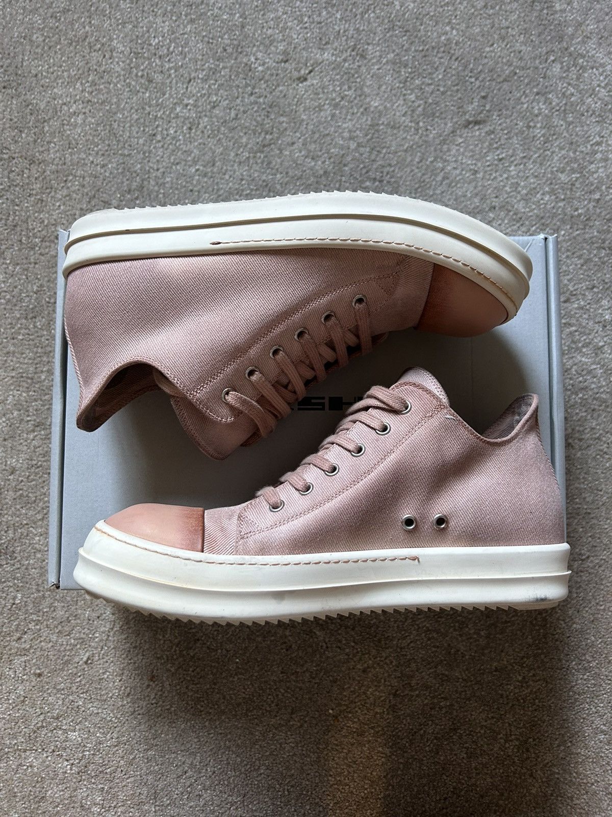 Rick Owens RICK OWENS UNIQUE FADED PINK LOW RAMONES | Grailed