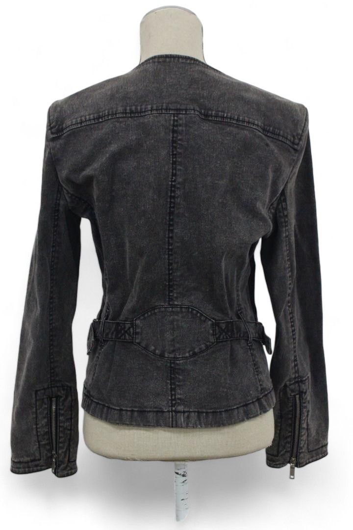 Celine Celine - M collarless denim jacket grey black | Grailed