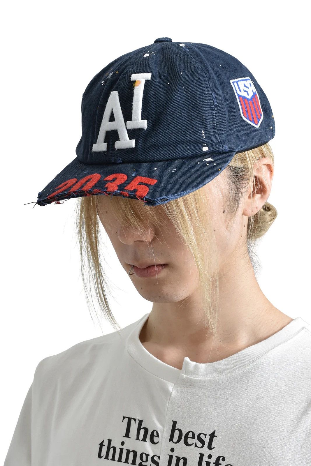 PROJECT G/R WIDE THROWBACK CAP - NAVY hat | Grailed
