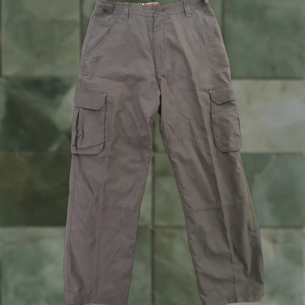 Vintage VINTAGE OTB Pants Mens 34x32 Green Cargo Zip Baggy Parachute ...