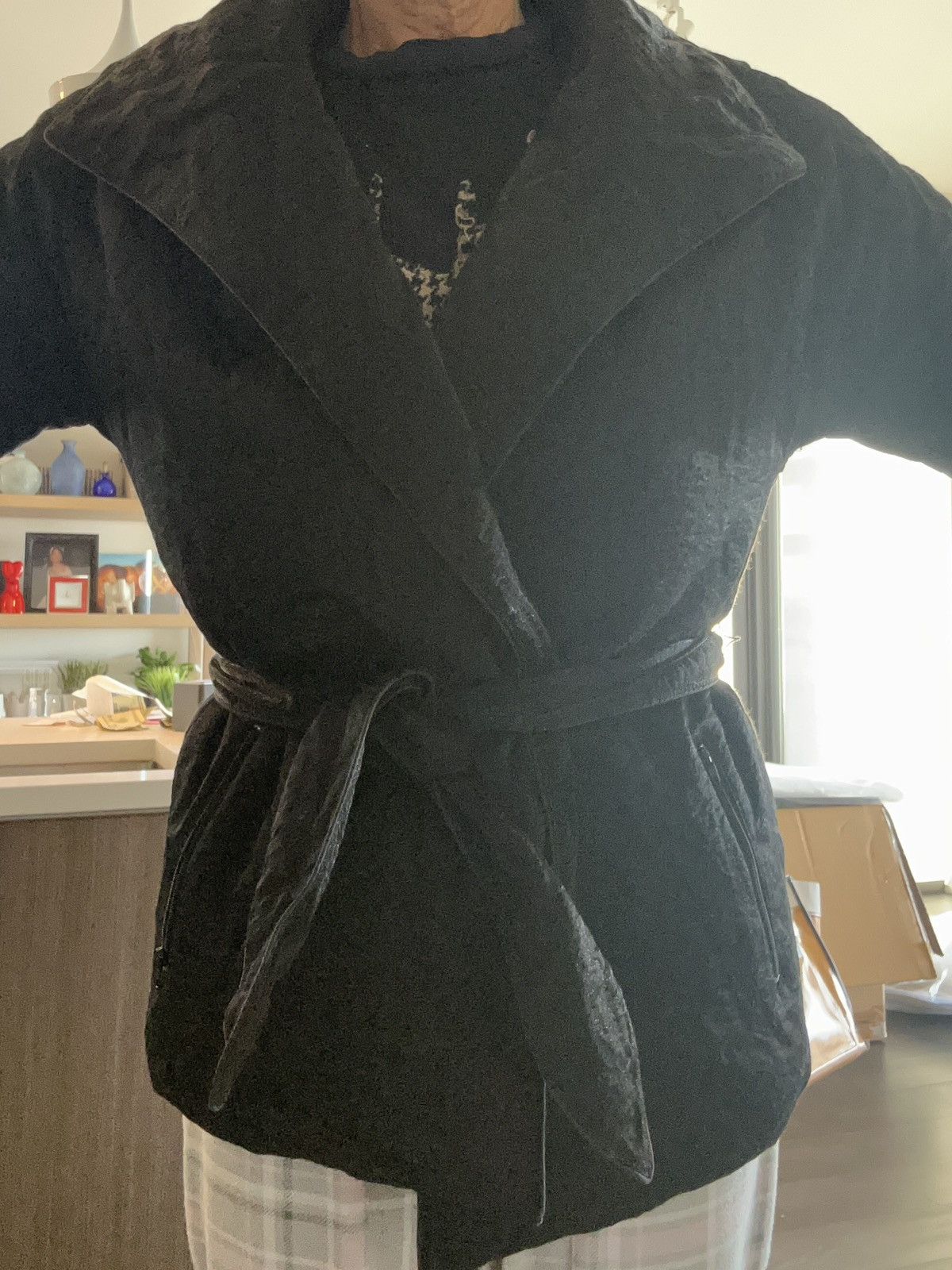 Magaschoni Wrap coat with detachable belt. Light sheen | Grailed