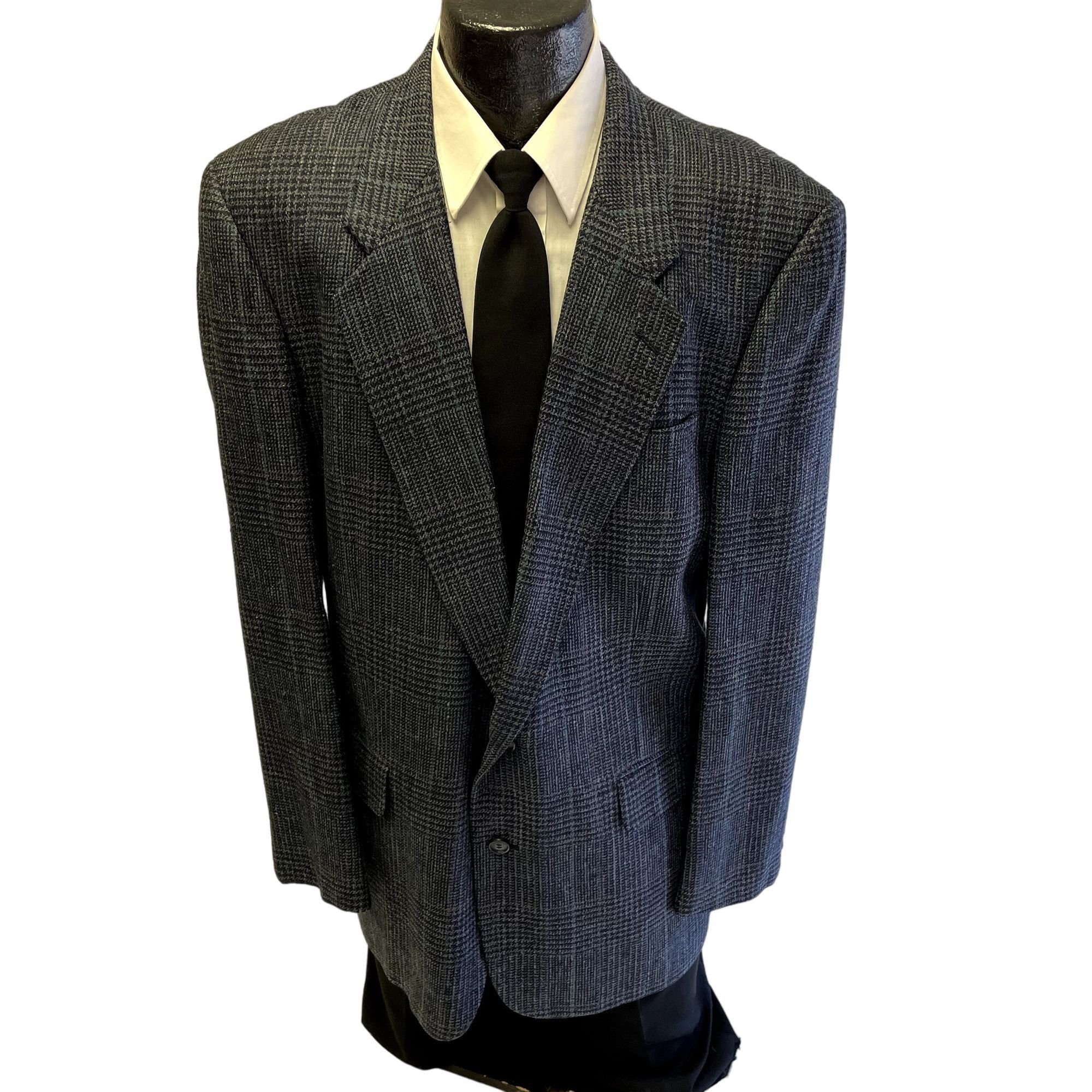 Unkwn Vtg Windowpane TROPICAL Sport Coat OVERCHECK Silk Jacket 46 | Grailed