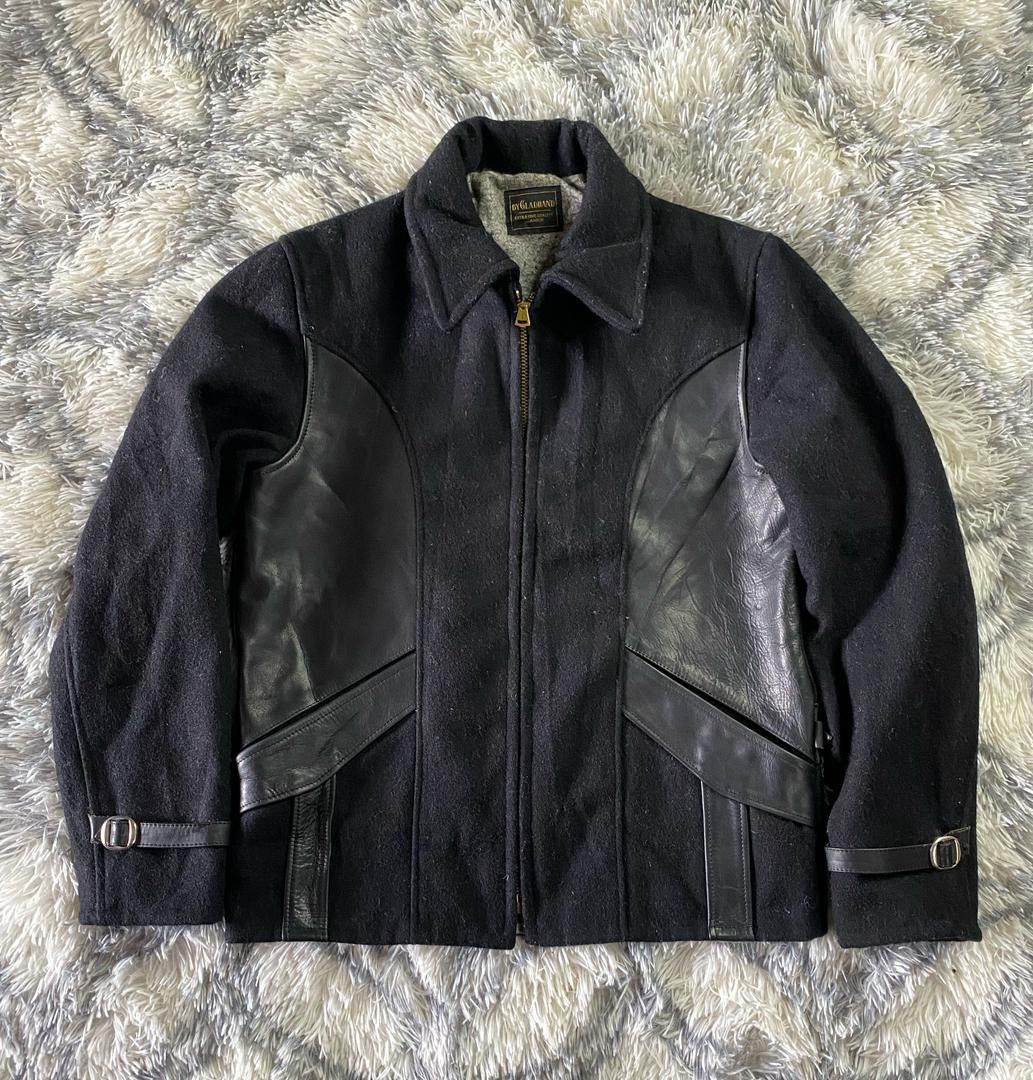 If Six Was Nine × Leather Jacket × Vintage VINTAGE 40S BY GLADHAND WOOL ...