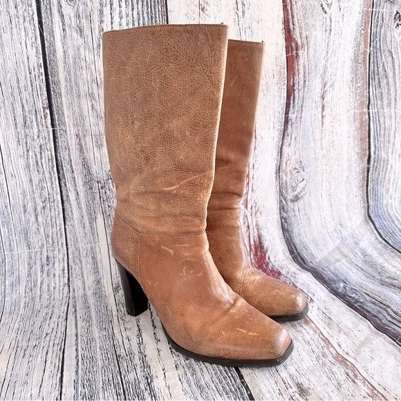 Eddie Bauer Vintage Eddie Bauer Square Toe Western Style Mid-Calf Tan ...