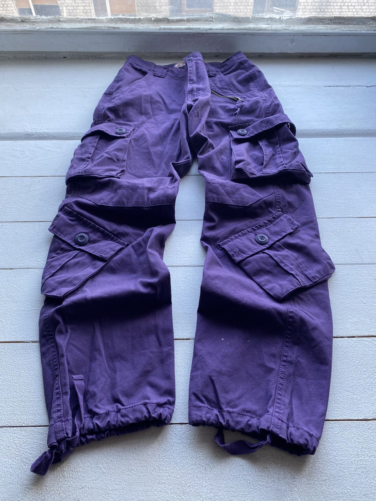 Opium Purple Multipocket Cargo Nine style Number Pants Small Casual Pants