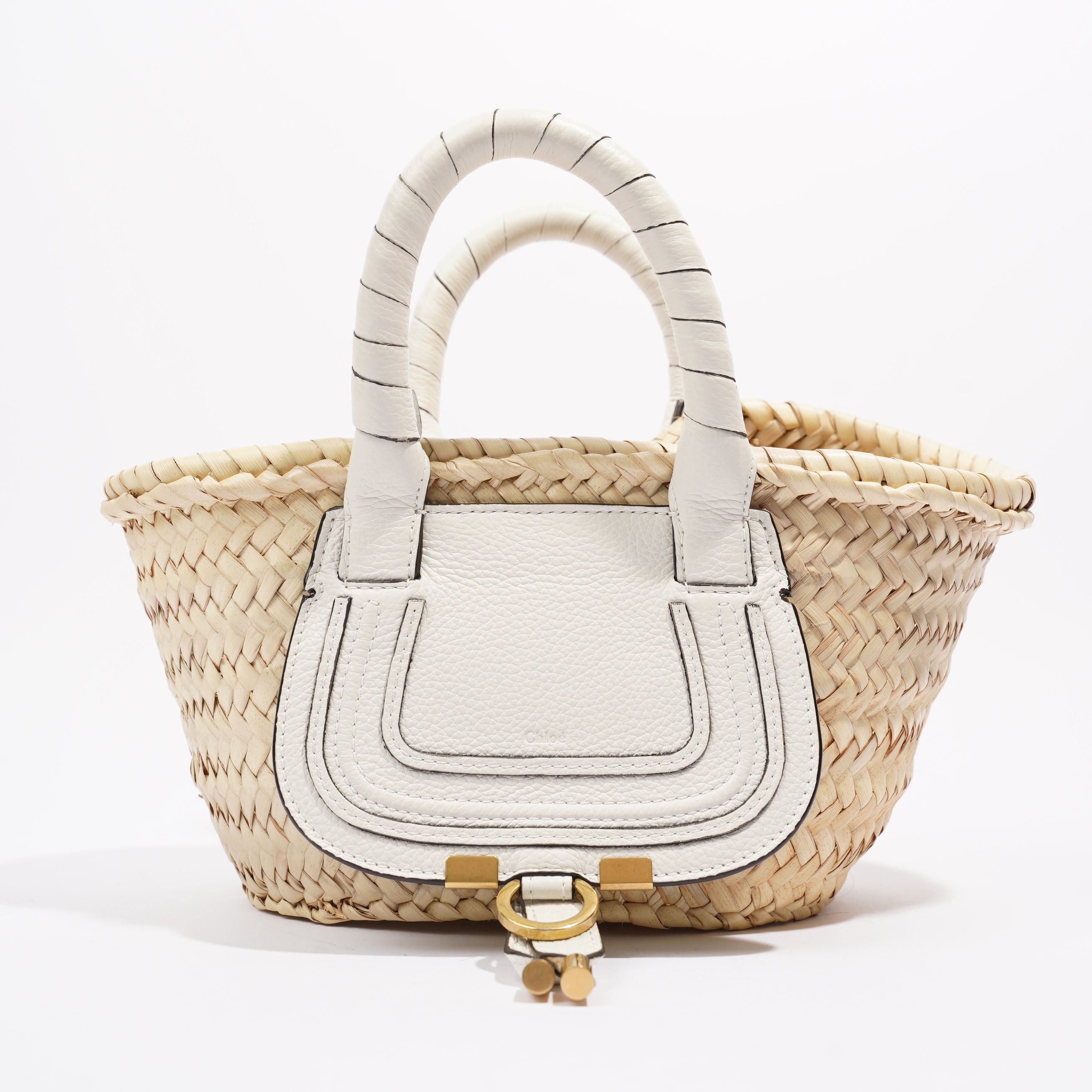 Chloe Chloe Marcie Basket White Raffia Mini | Grailed