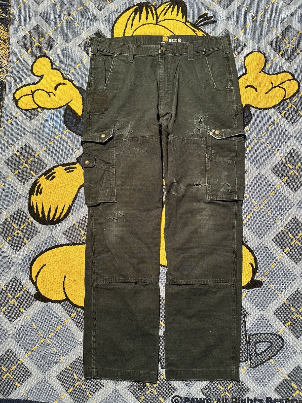 Vintage Vintage Crazy THRASHED FADEDY 2K Baggy Carhartt cargo pants ...
