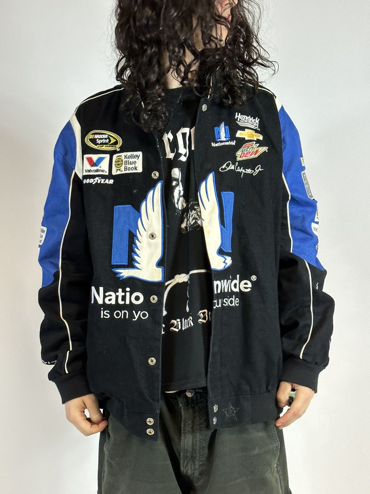 Vintage Vintage 90s Black And Blue Nationwide Racing Jacket | Grailed