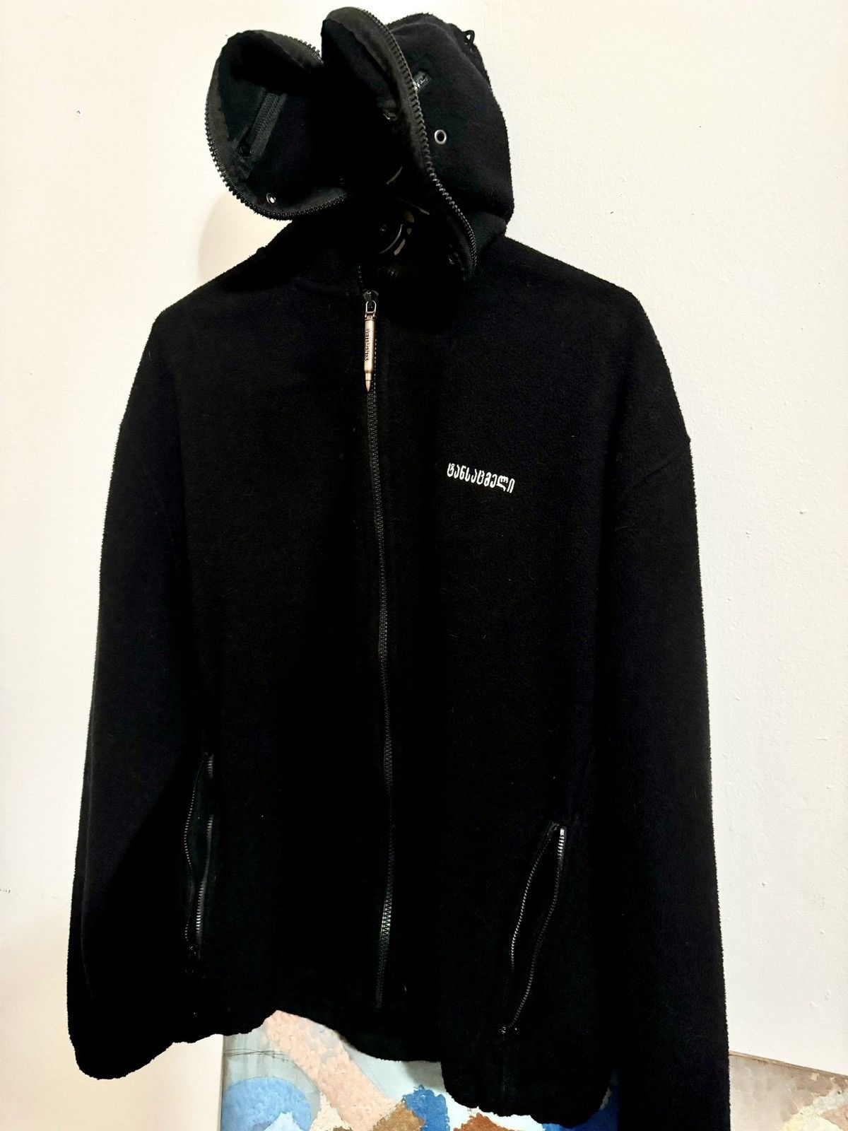 Vetements Vetements SS19 Gimp mask fleece hoodie | Grailed