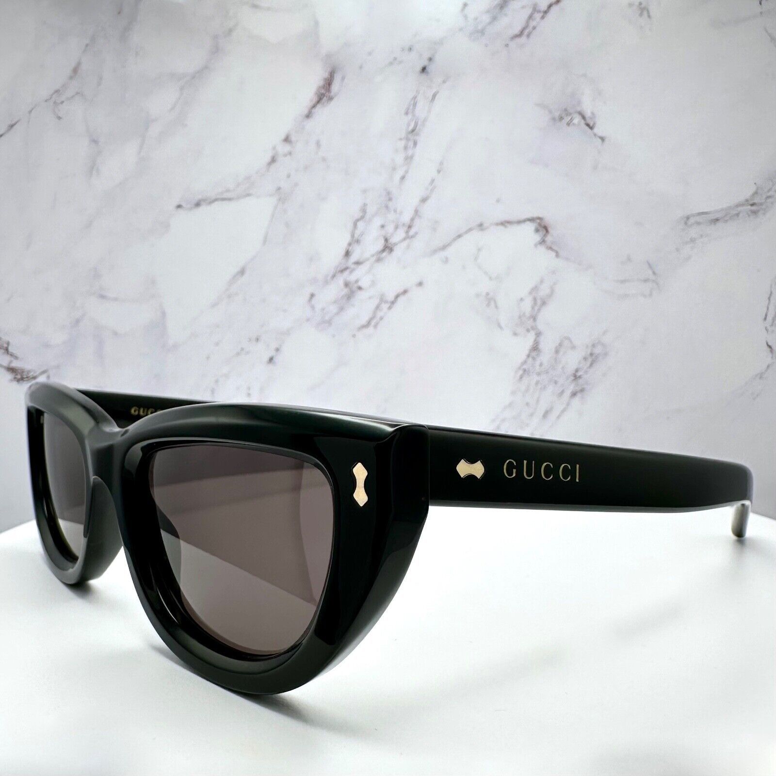 Gucci Gucci Black Sunglasses Limited Rivetto Collection Gold Logo | Grailed