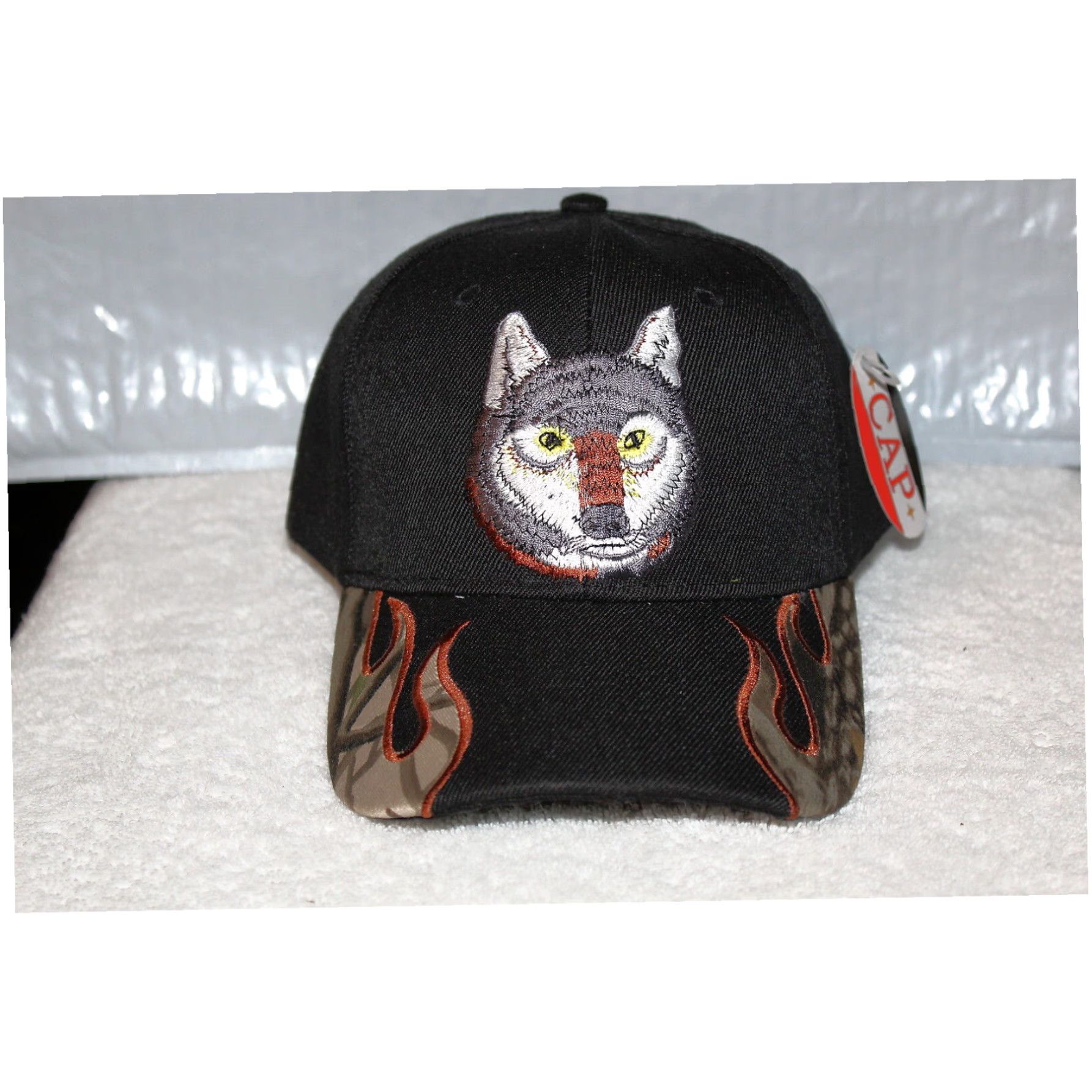 Vintage BLACK WOLF HEAD OUTDOOR SPORTS BASEBALL CAP FOR MEN | Grailed