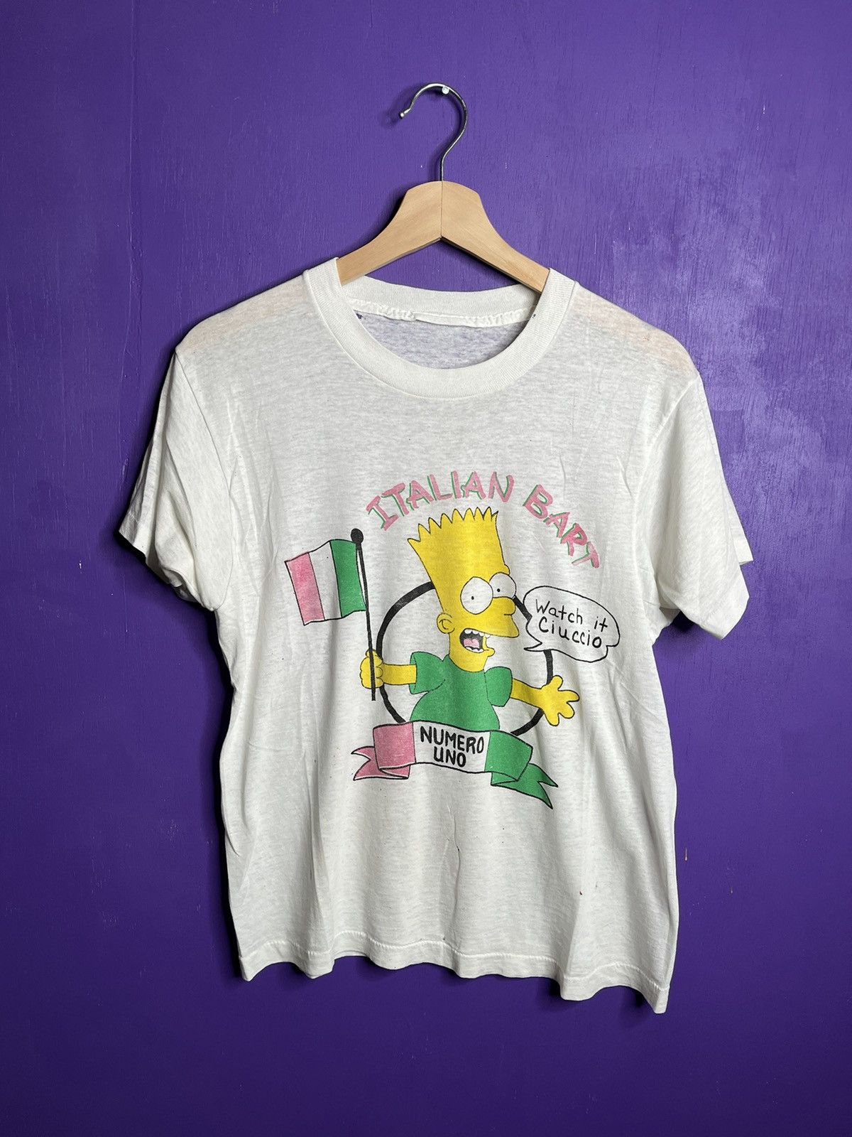 Vintage Vintage 90s The Simpsons Italian bart t-shirt | Grailed