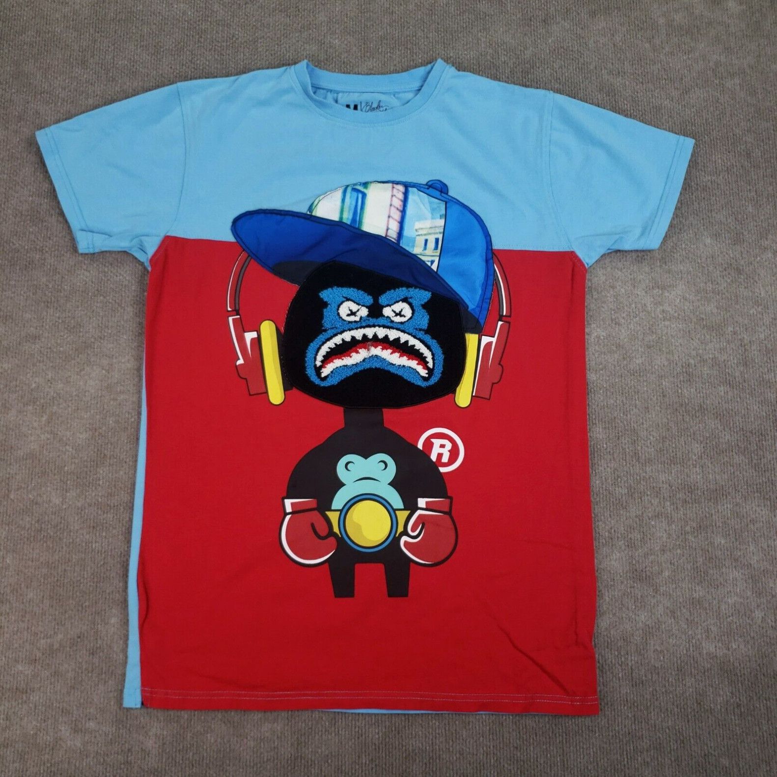 Vintage Bleecker Mercer Shirt Mens Medium Blue Red Street Wear Creature ...