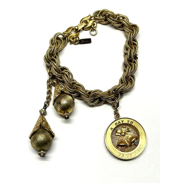 Monet Vintage Monet Gold Charm Bracelet | Grailed