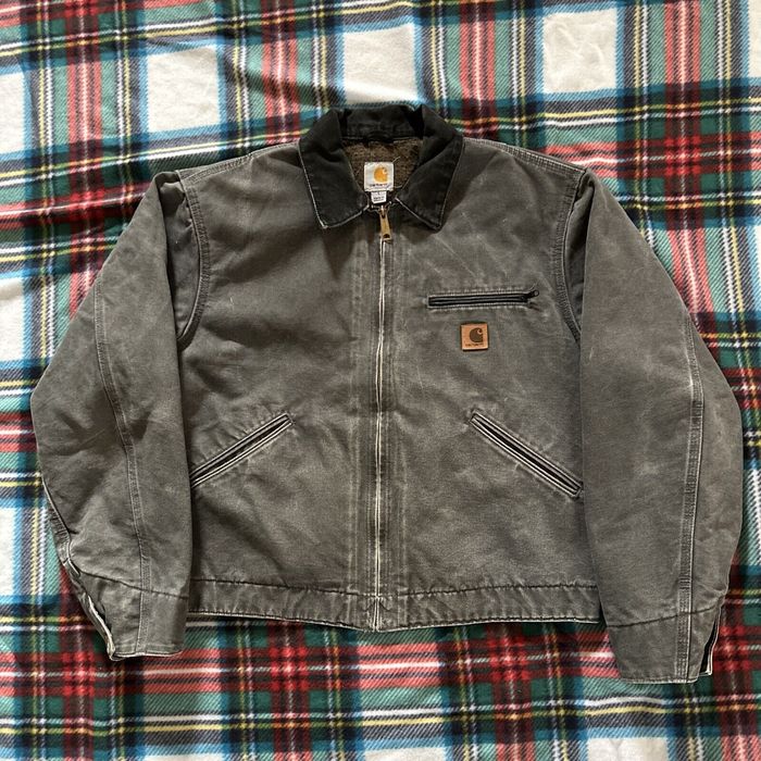 Carhartt VINTAGE CARHARTT DETROIT JACKET J97 GRAY | Grailed