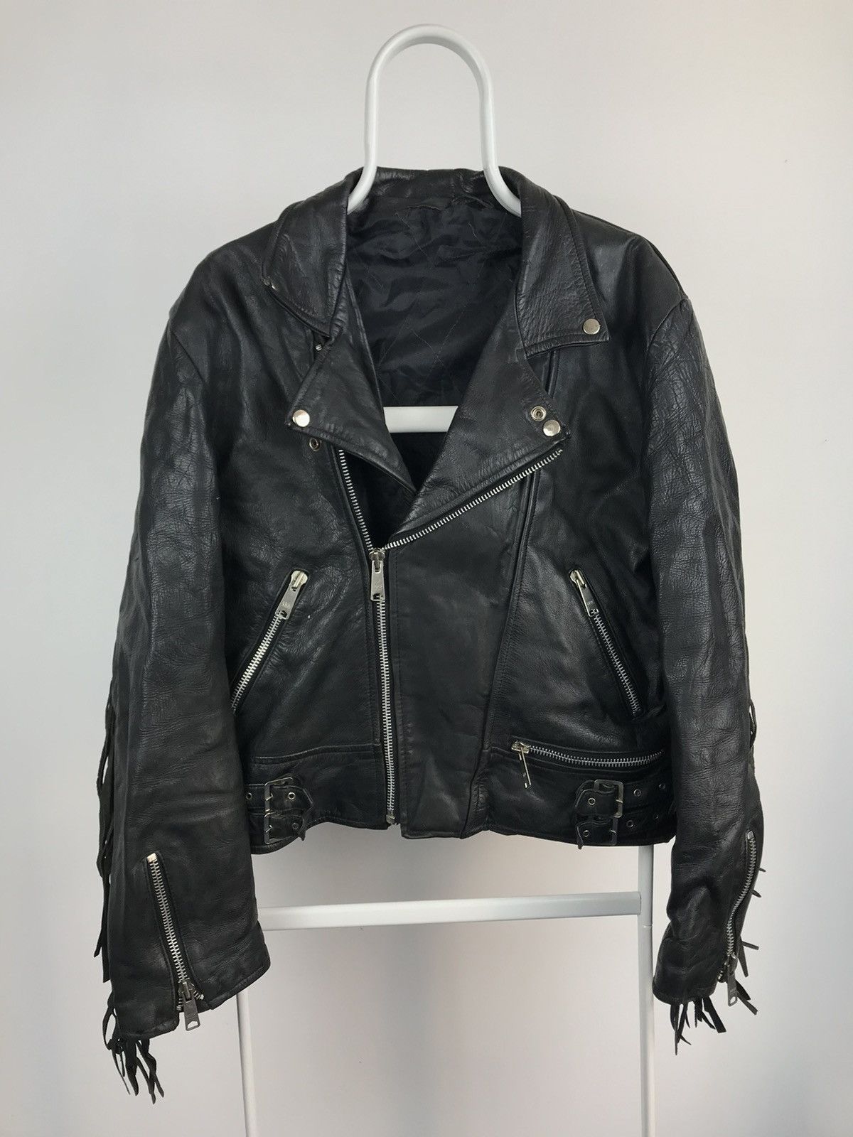 Vintage Vintage Leather Shell Genuine Cowboy Biker Motorcycle Jacket ...