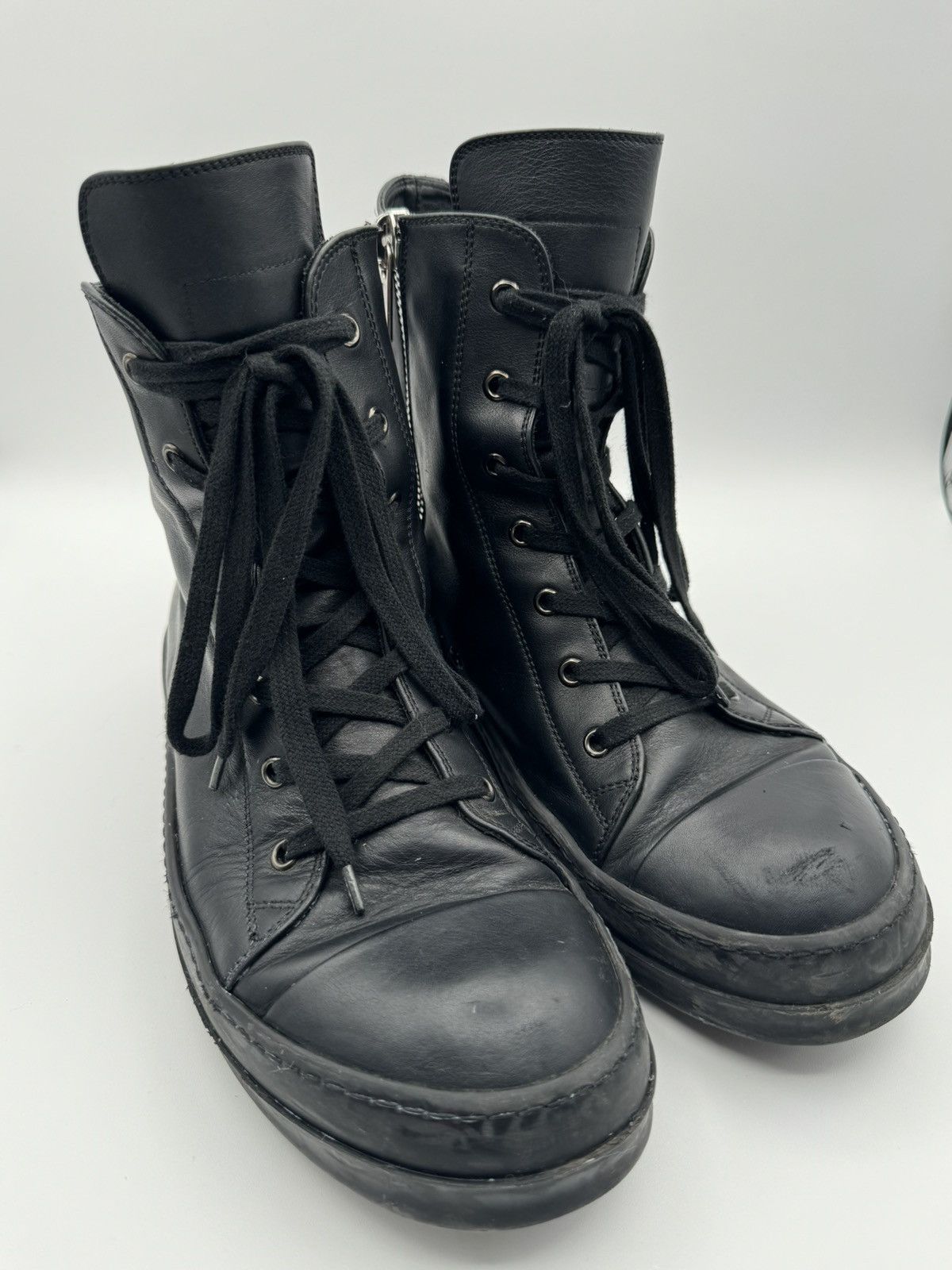 Rick Owens Black high top ramones mainline | Grailed