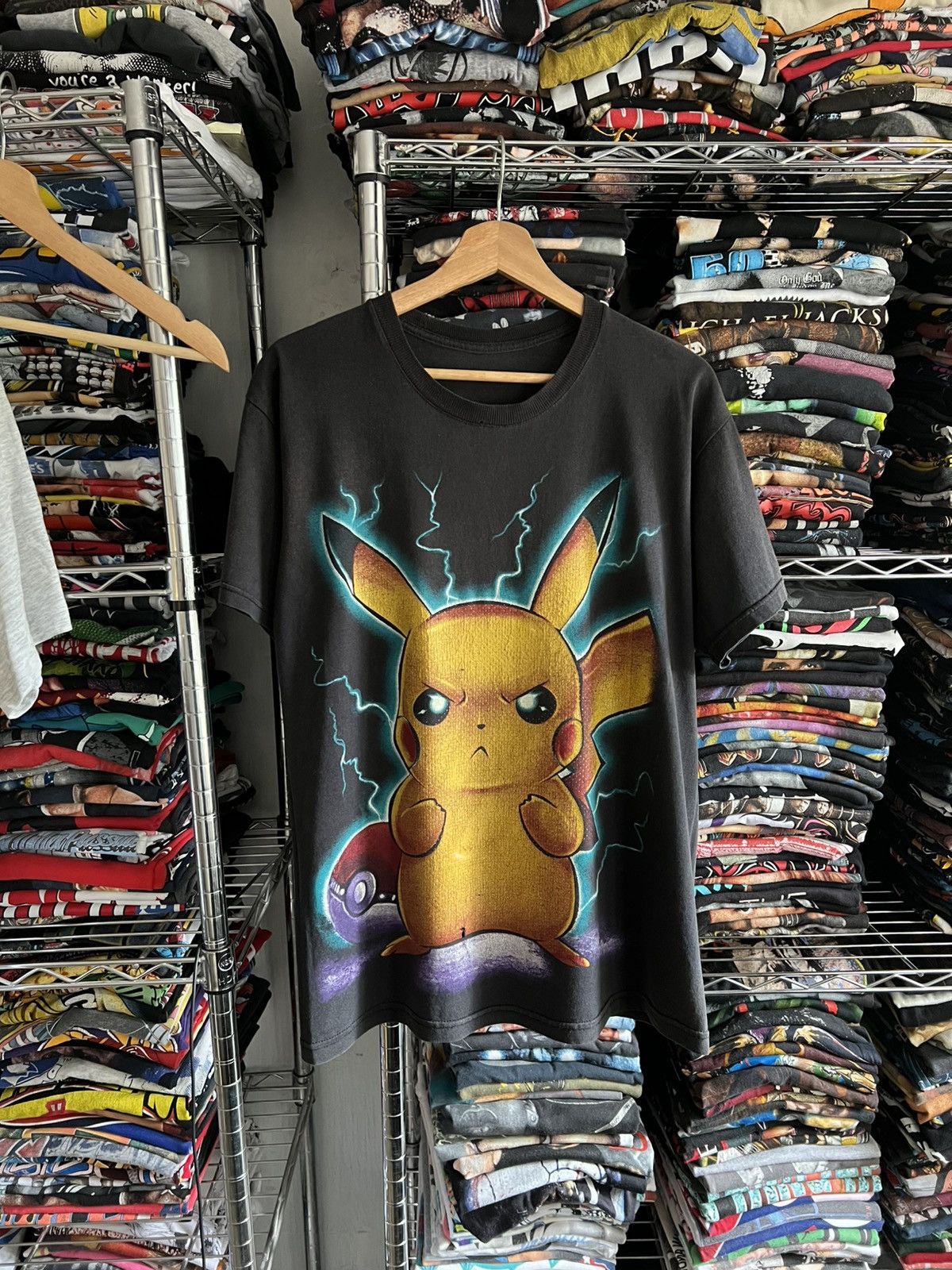 Anime 2000s Pikachu Pokémon Lightning Thunder Bootleg Anime Tee | Grailed