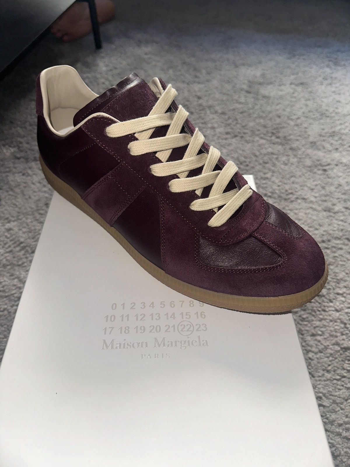 Maison Margiela Maison Margiela Replica Shoe Gat Maroon/Burgundy | Grailed