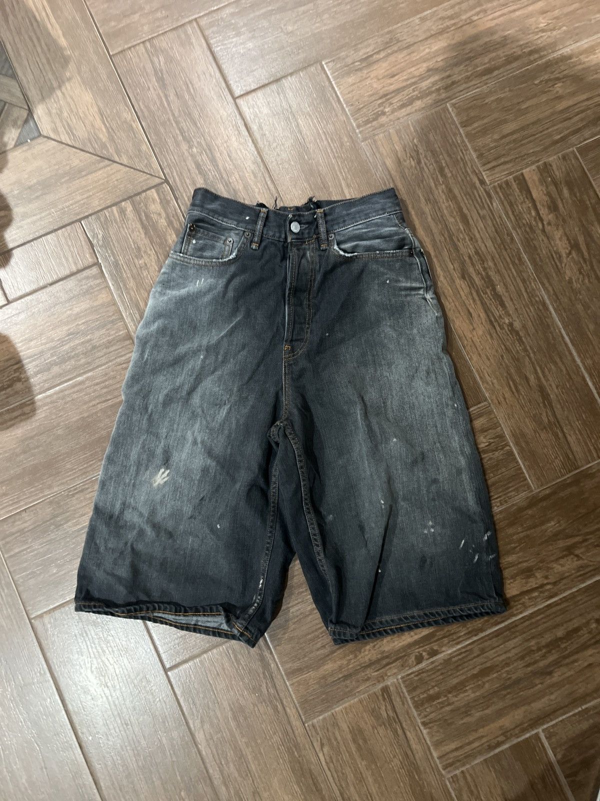 Acne Studios Acne studio black paint splatter jorts | Grailed