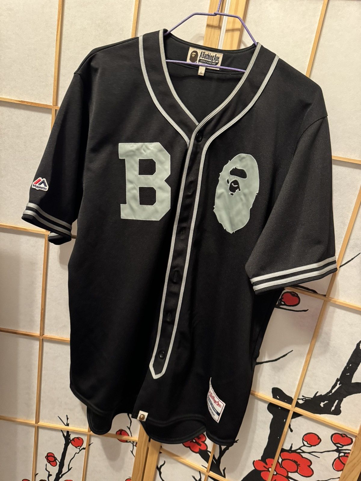Bape × Majestic Bape x Majestic Baseball Jersey | Grailed
