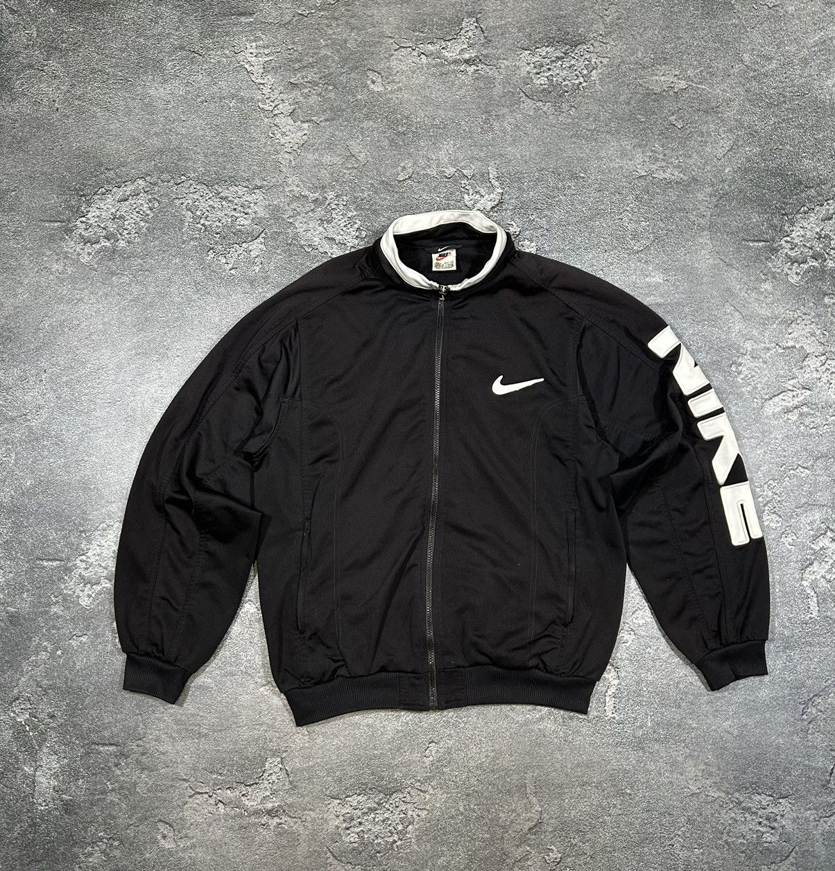 Nike × Streetwear × Vintage 💥 Nike Vintage Leather Jacket 90s Retro ...