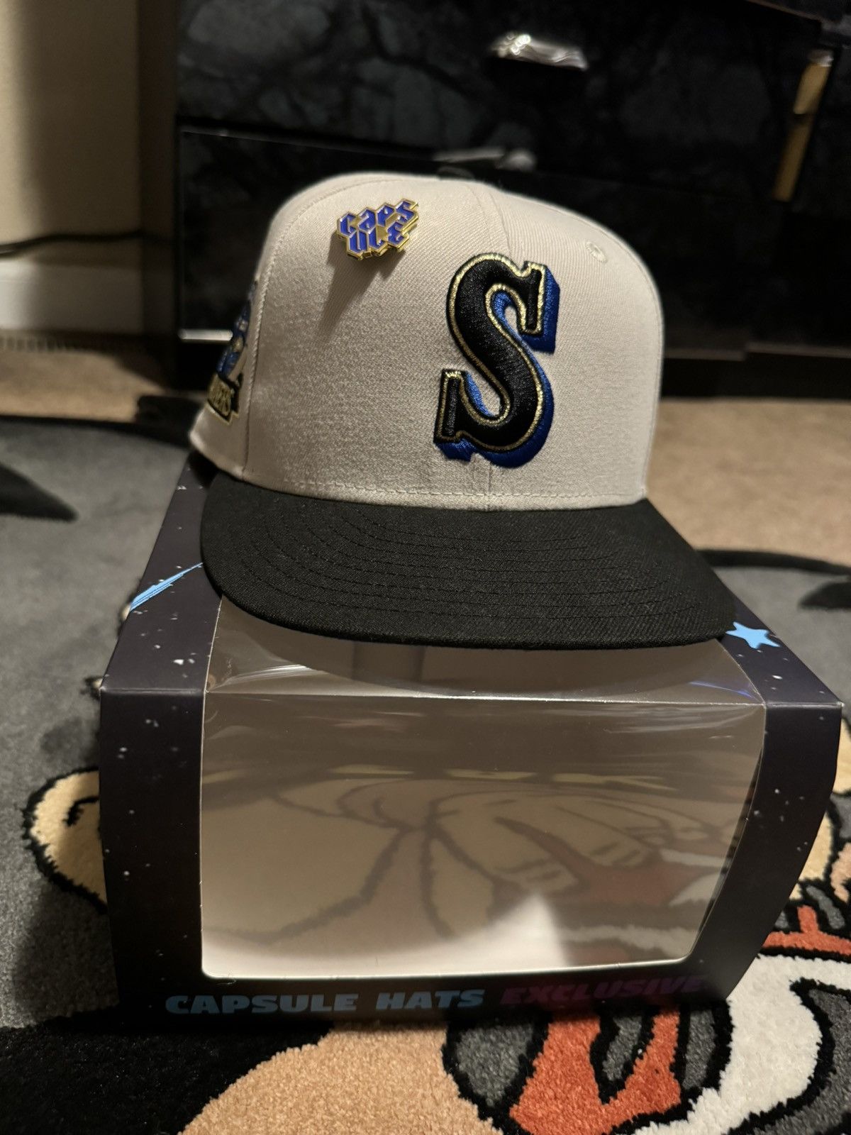Capsule × Hat Club Seattle Mariners Sapphire Stone 30th Season Fitted ...