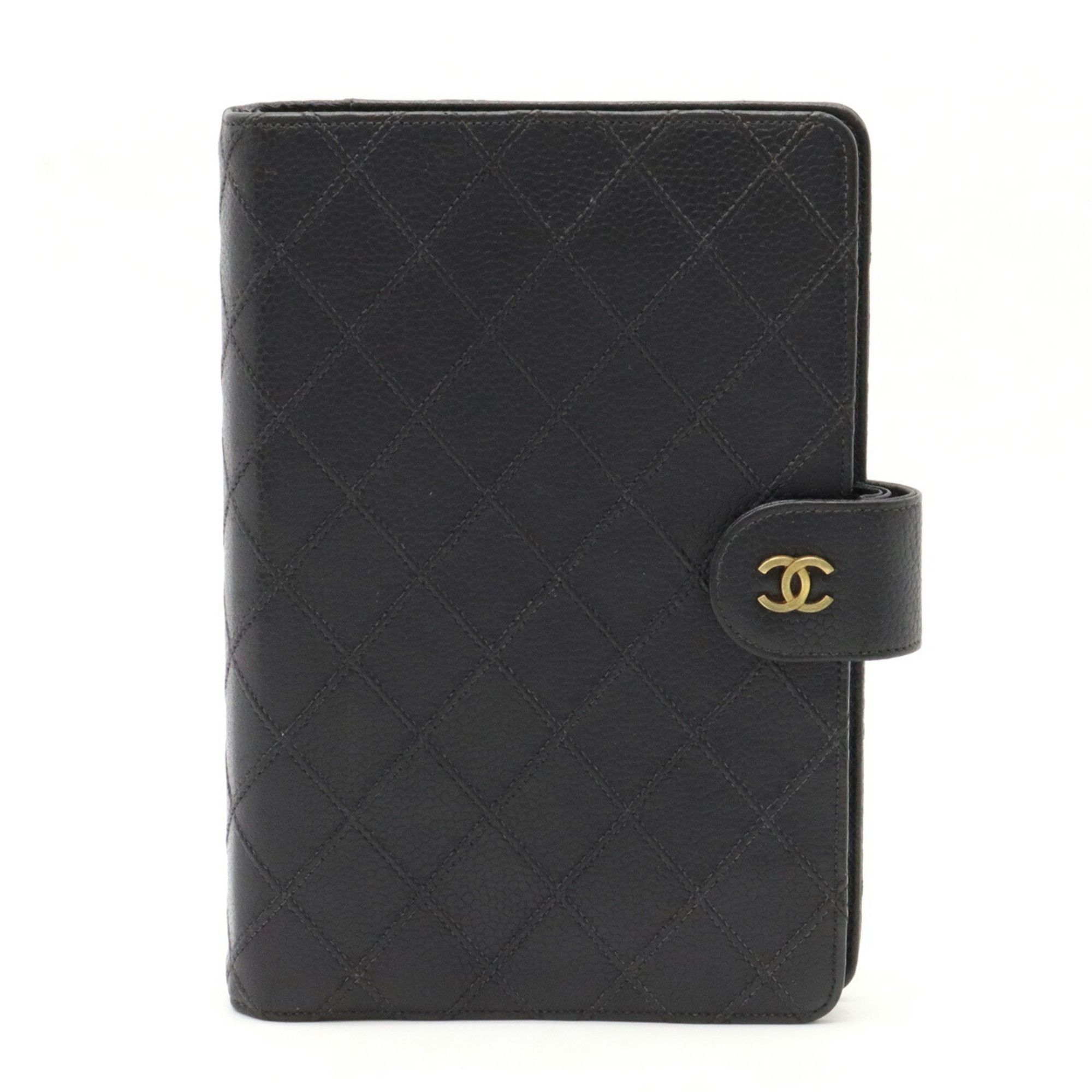 Chanel CHANEL Bicolor Coco Mark Caviar Skin Notebook Cover 6 Holes ...