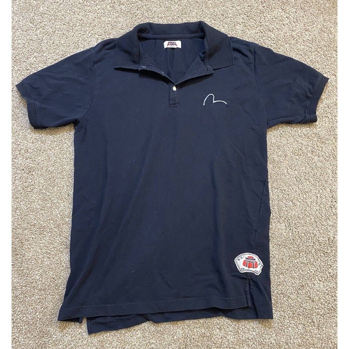 Evisu Vintage Evisu Japan Polo Shirt Mens Black Red Short Sleeve | Grailed