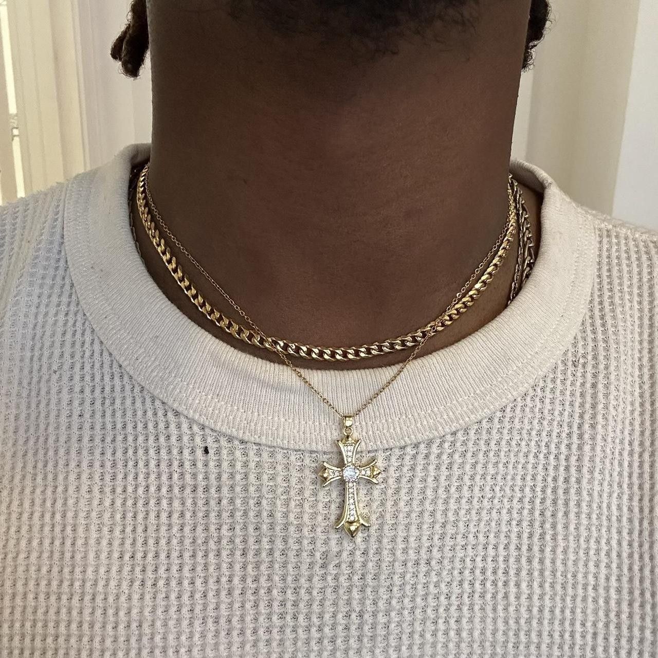 Japanese Brand × Streetwear × Vintage Y2K 2000s Gold Color Cross Punk ...