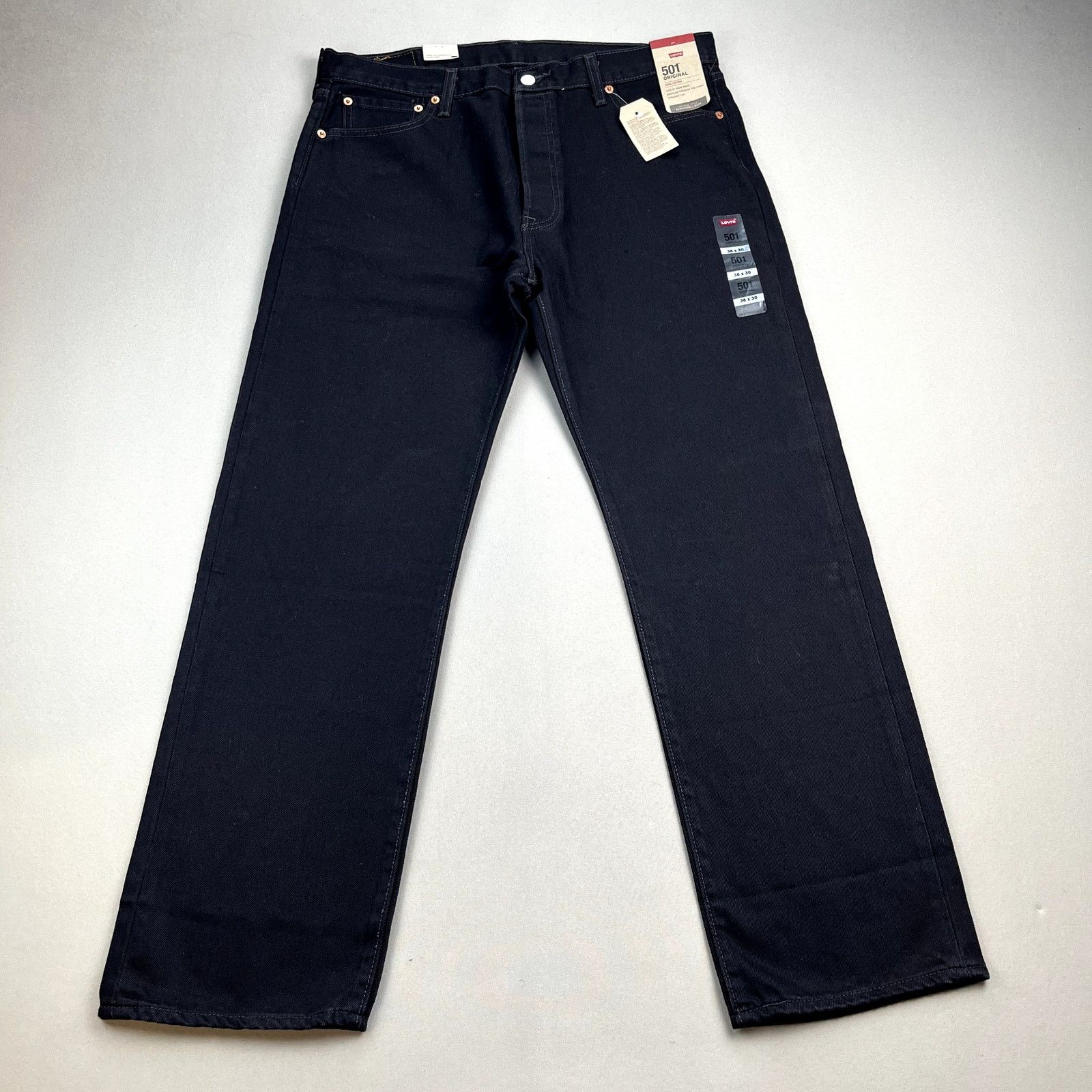 Levi's Levis 501 Jeans Mens 36x30 Black Denim Original Straight Fit ...
