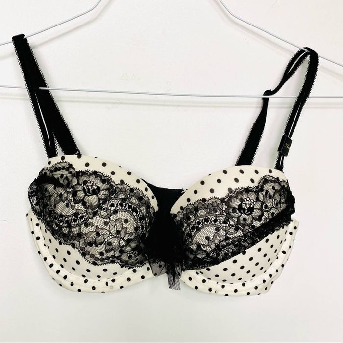 Victoria's Secret NEW VICTORIAS SECRET Black White Polka Dot Lace Demi ...