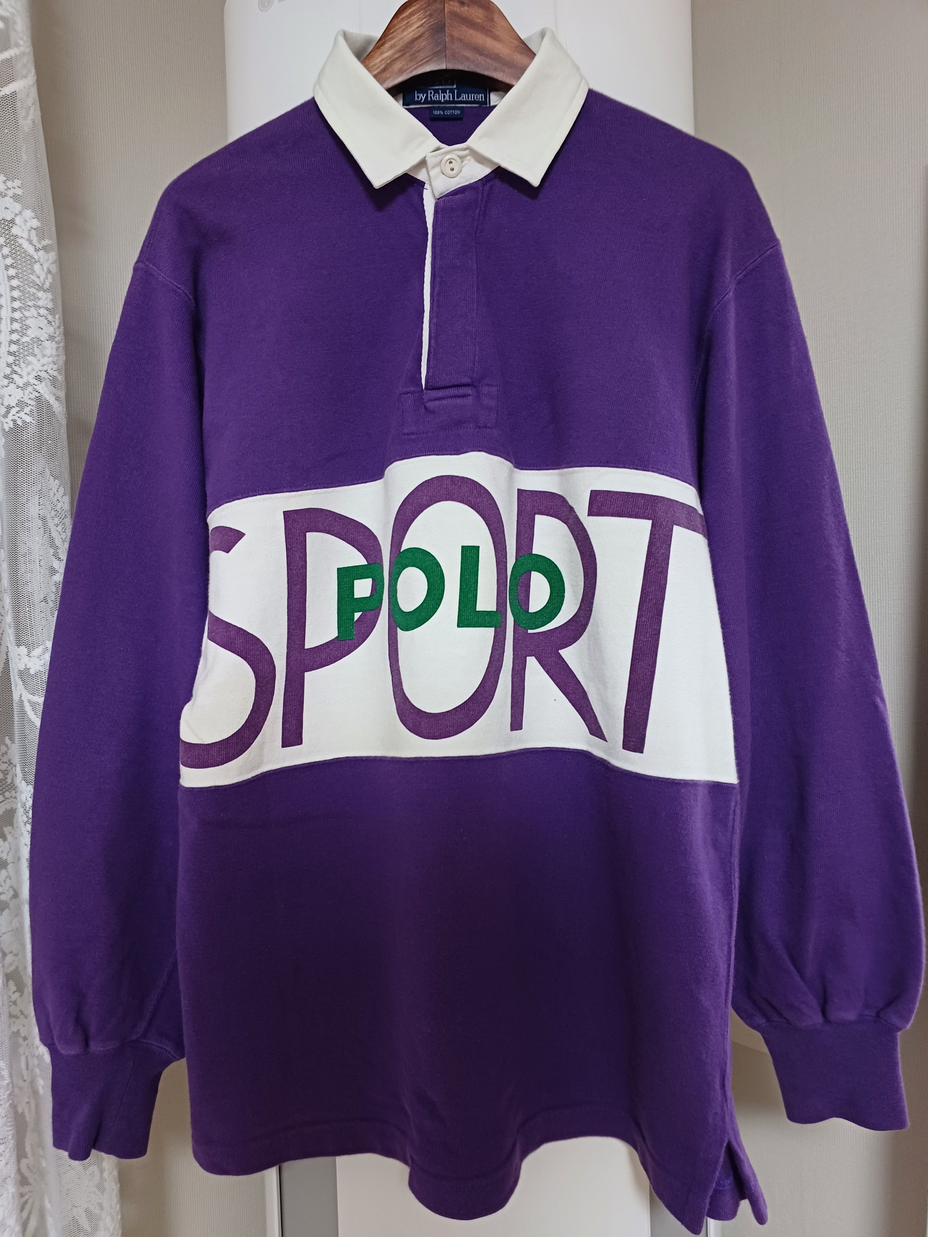 Polo Ralph Lauren Rare Polo Sport Spell Out Purple Rugby Shirt polo 92 ...