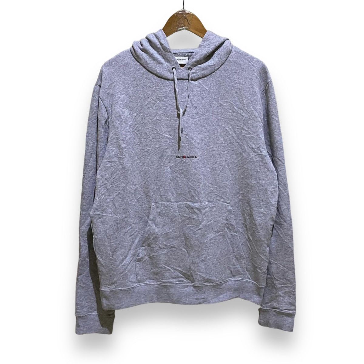 Saint Laurent Paris Saint laurent paris font Logo grey Hooded | Grailed