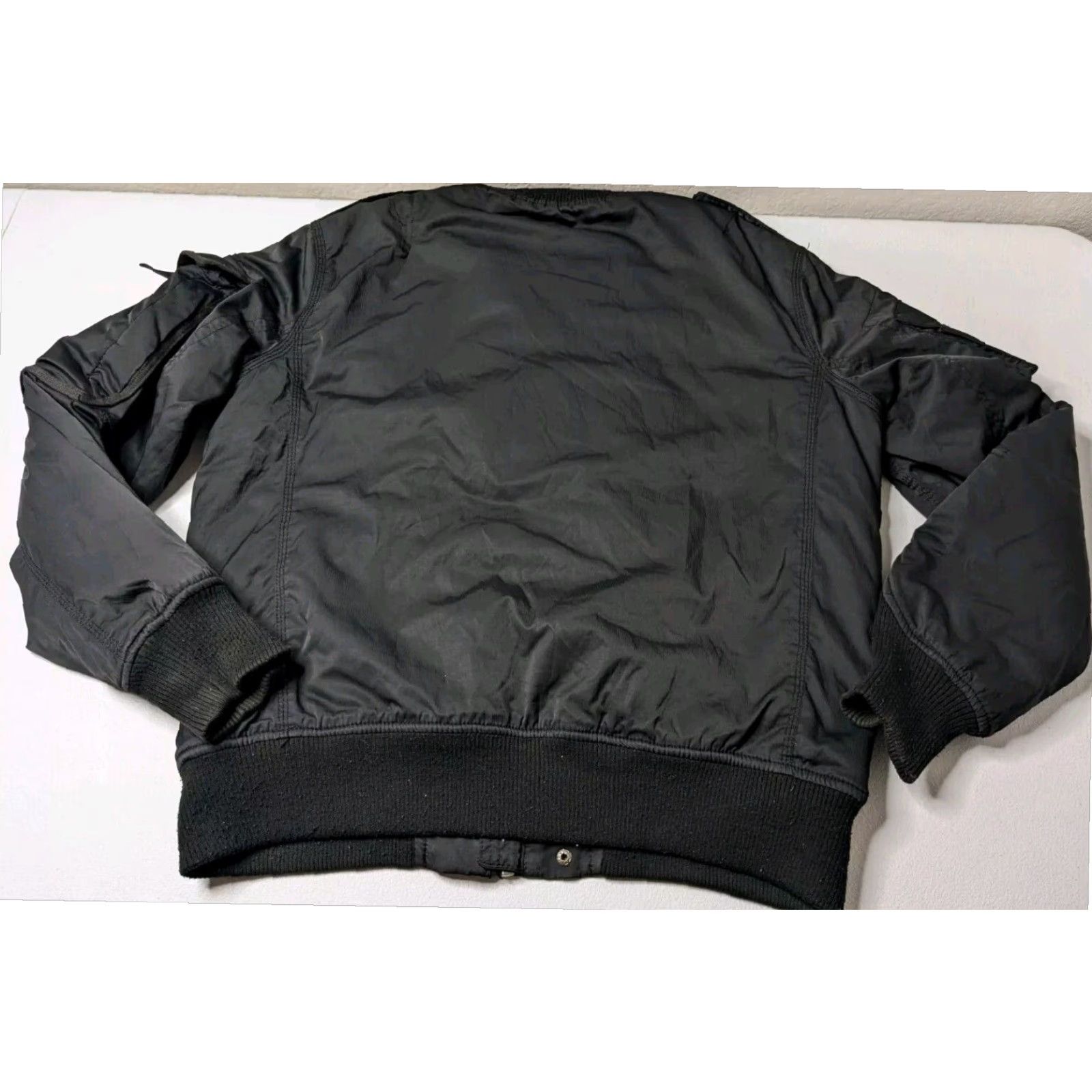 Vintage Premium Long Sleeve Full Zip Men's Black Bomber Jacket US Army ...