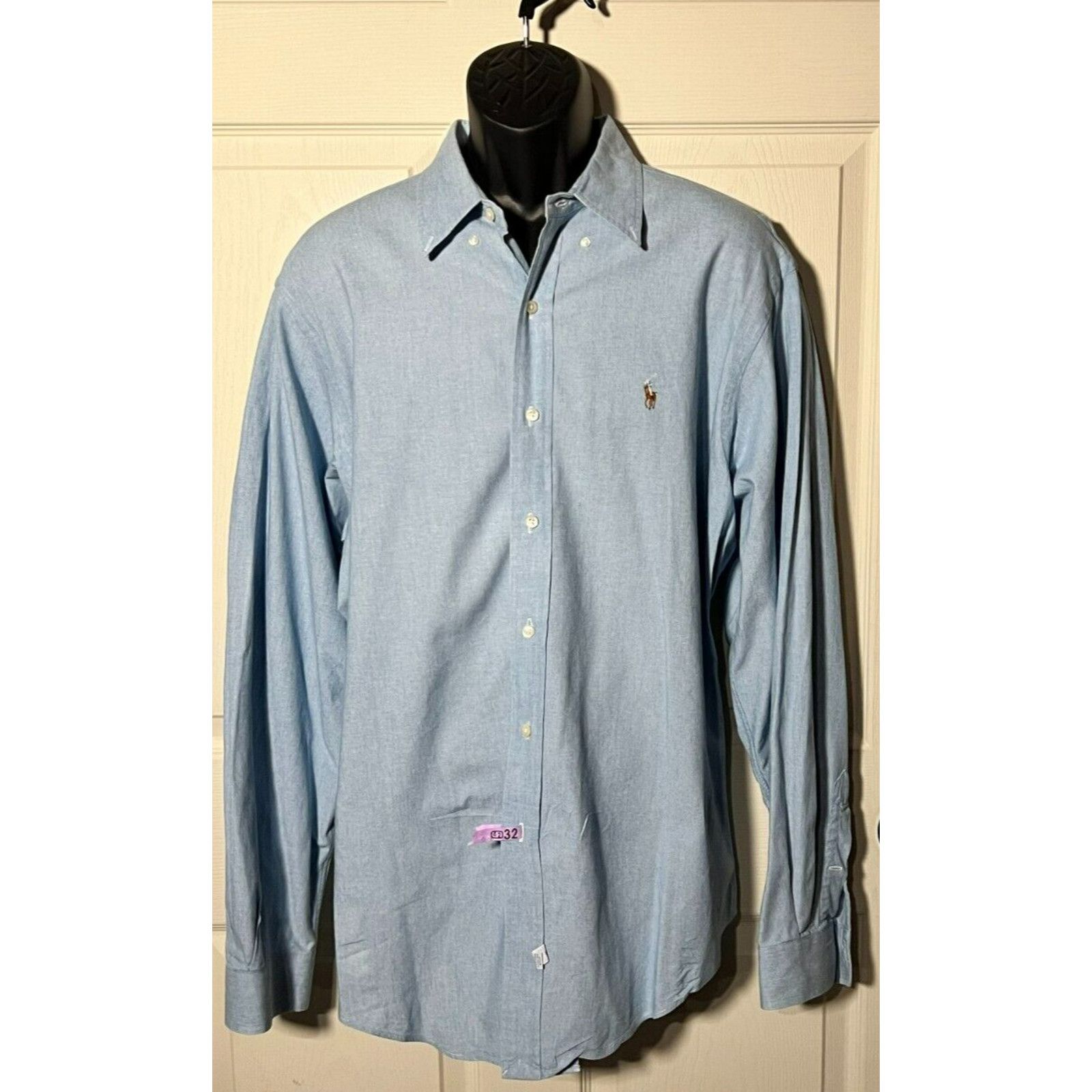 Polo Ralph Lauren Polo Ralph Lauren Cotton Solid Blue Button Down Shirt ...