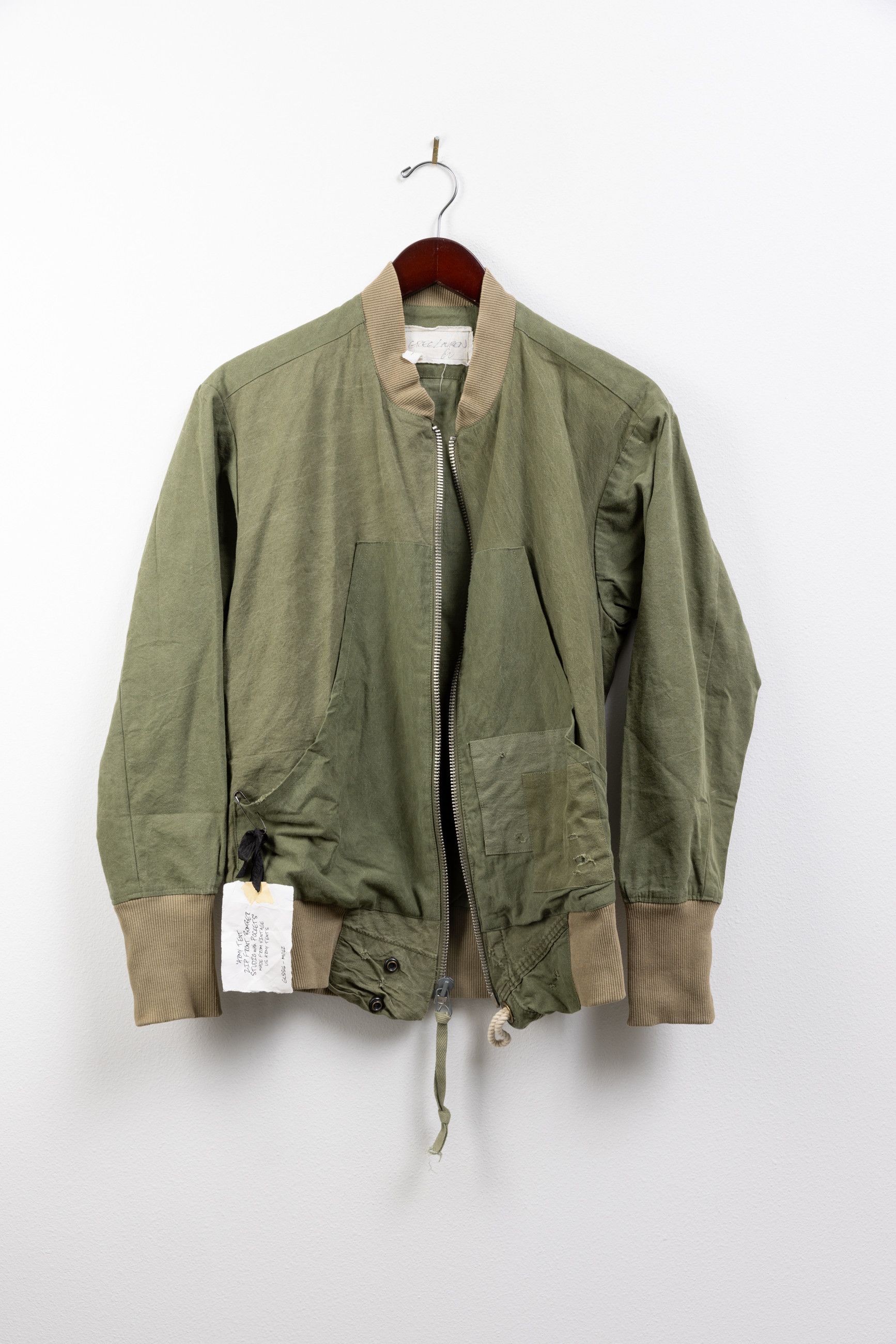 Greg Lauren Army tent zip front bomber studio with pockets | Grailed