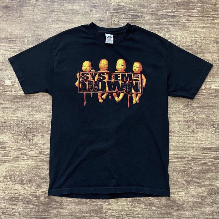 Vintage Vintage System Of A Down Band T-Shirt Dancing Babies Large ...