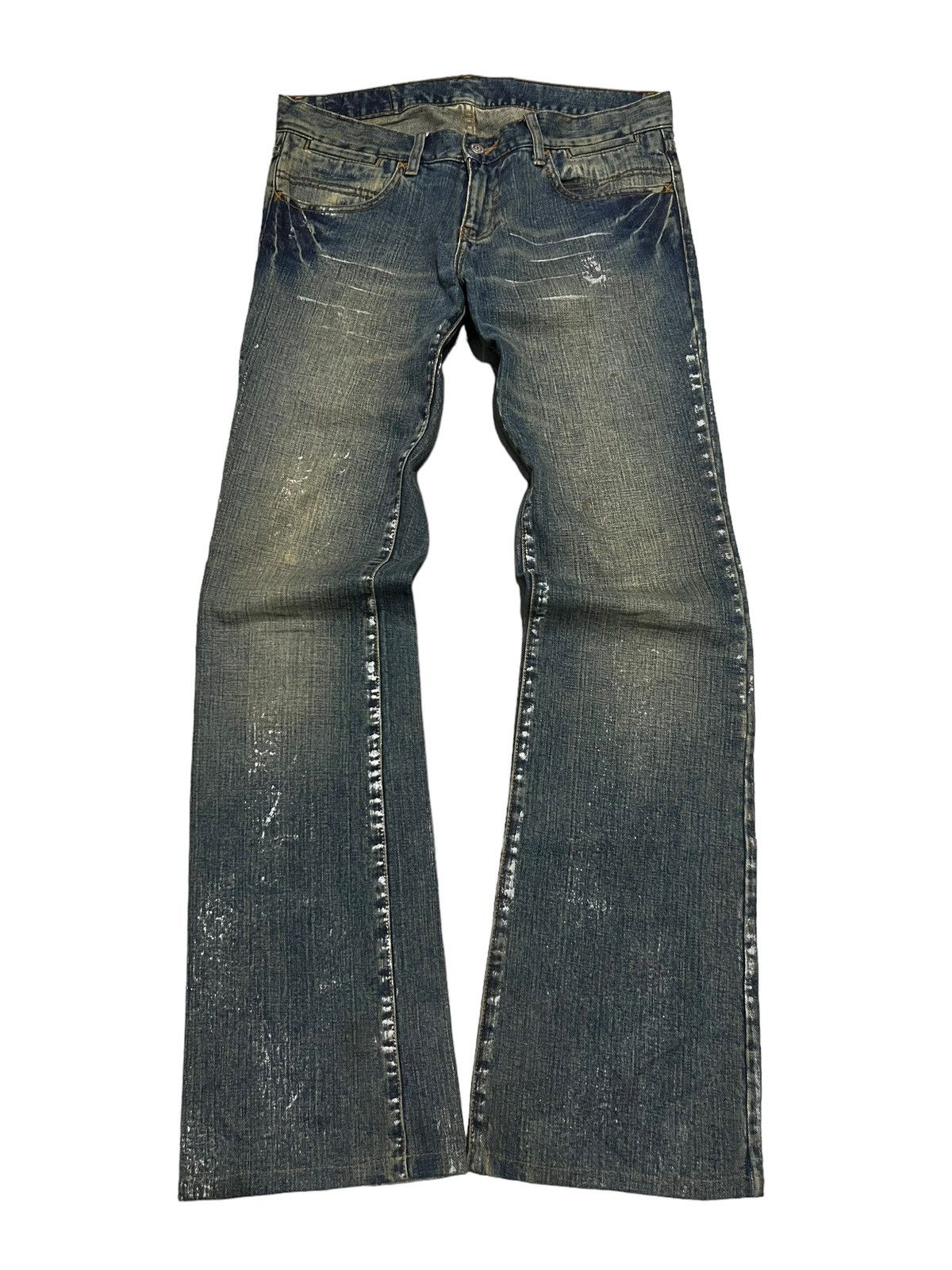 Archival Clothing Tornado Mart Mud Wash Flared Denim | Grailed