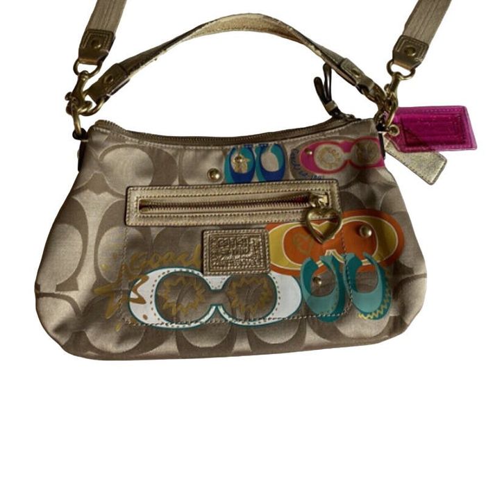 Coach Gold Coach Poppy Purse Graffiti Pink Tan Brown | Grailed